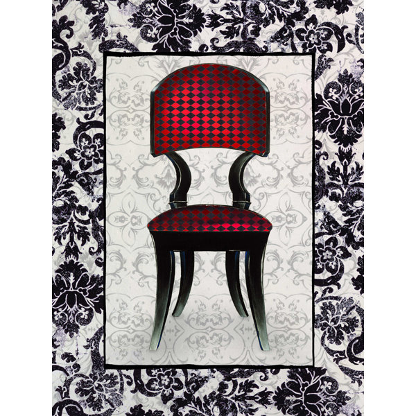 Charlton Home® Red Pattern Chair 2 - Wrapped Canvas Print | Wayfair